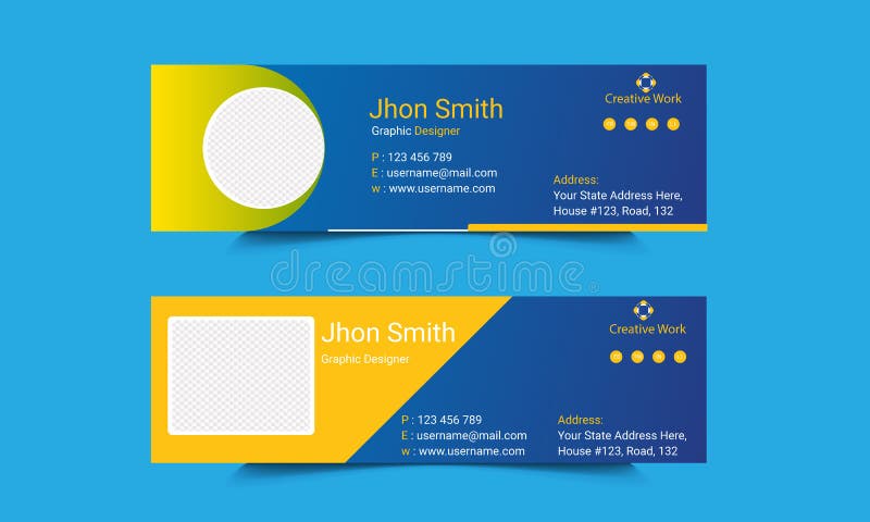 Creative Mail Signature Template Design.Office Business Visit Cards for ...