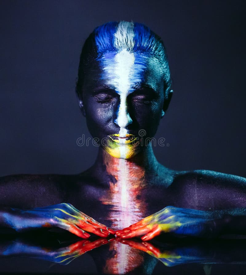 Creative Make-up and Beauty Body Art Theme Stock Image - Image of paint ...