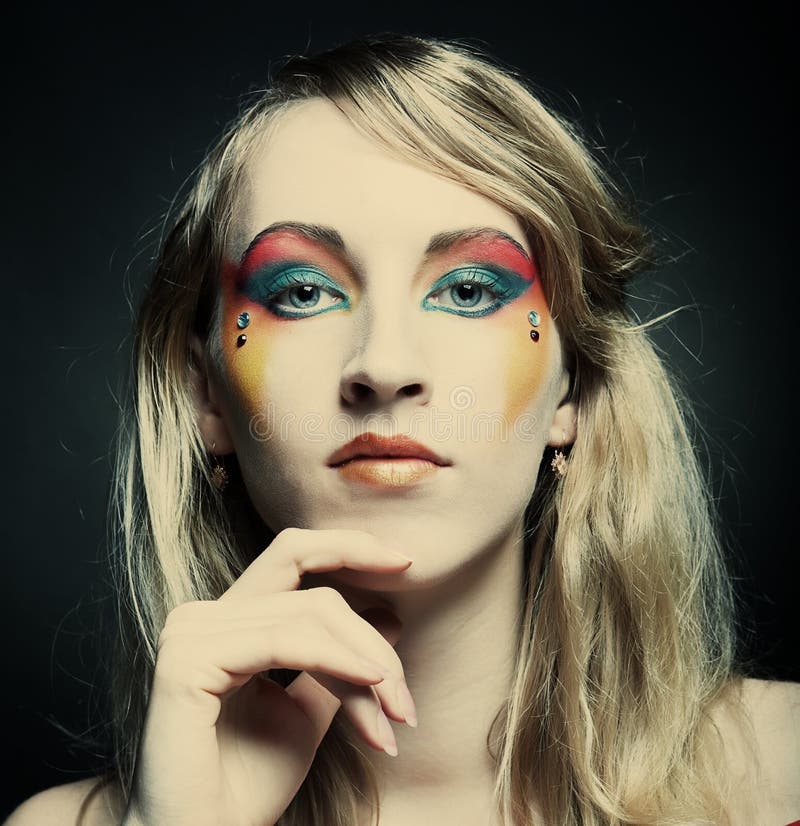 Creative makeup. stock image. Image of couple, face, lips - 11111785