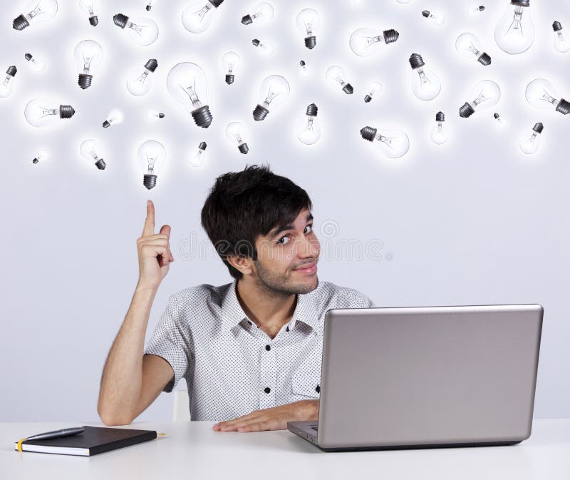 The creative man stock image. Image of brain, innovation - 18530957