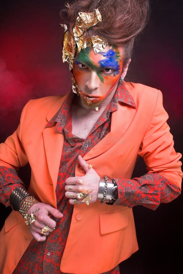 Creative man. stock photo. Image of makeup, clown, mystery - 37546528