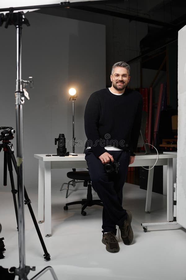 Creative Man Capturing Moments in a Stock Photo - Image of fashion ...