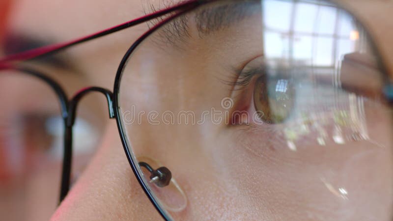 Creative Man Eyes with Glasses, Vision or Zoom Eye with Computer, Phone ...