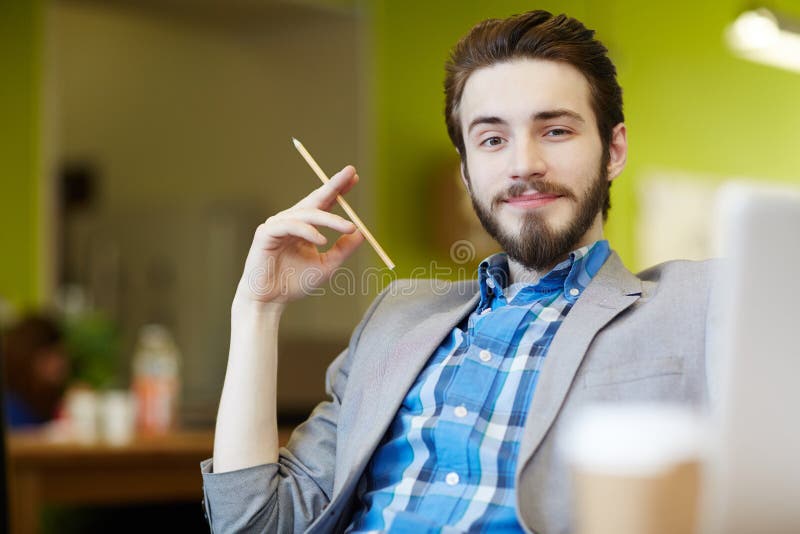 Creative man stock image. Image of pencil, businessman - 93204801