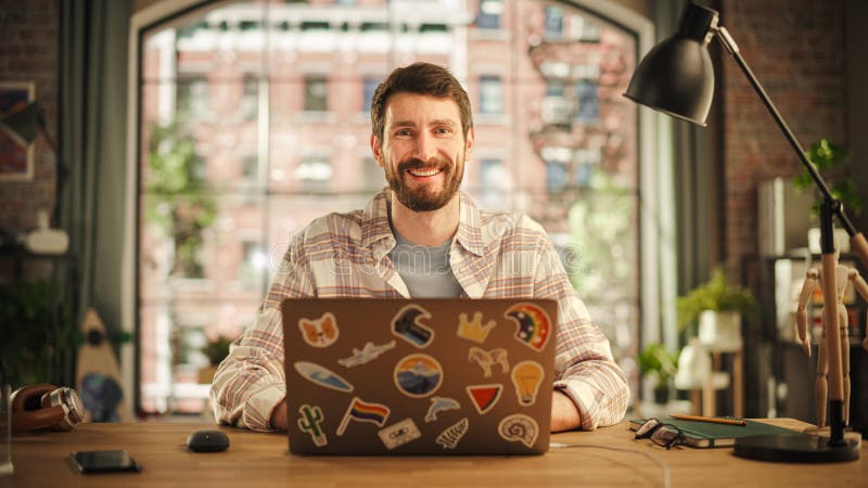 Creative Man is Happy about a Great Solution he Arrived after Careful ...