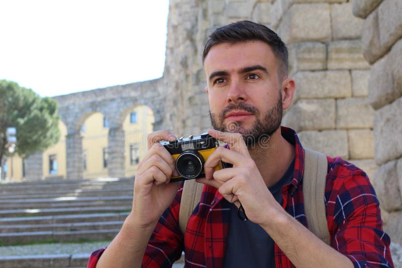 Creative Man Looking at a Possible Shot Stock Image - Image of creative ...