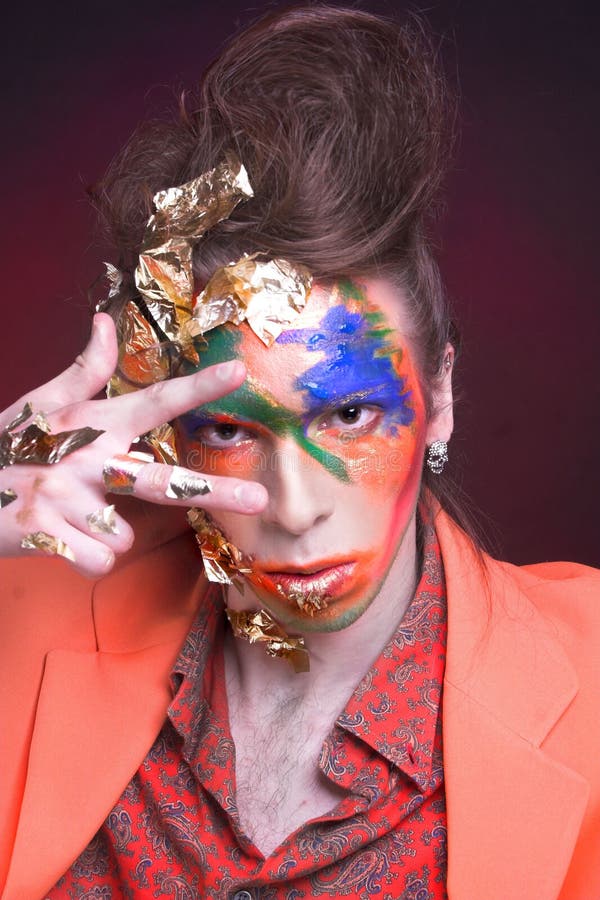 Creative man. stock image. Image of fortune, orange, makeup - 37472159