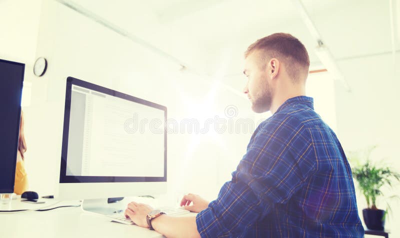 Programmer Working With 3d Graphics On Computer Stock Image Image Of Concept Programmer