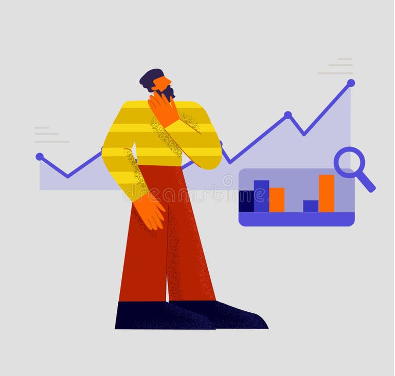 Creative Man SEO Search Engine Optimization Analyzing Graphic Diagram ...