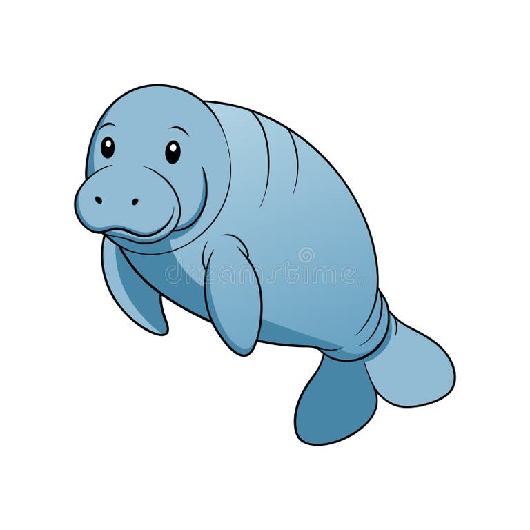 Creative Manatee Coloring Template Stock Photo - Illustration of wild ...