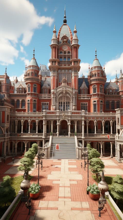 Creative Manipulation of a Beautiful Architecture View Stock Image ...