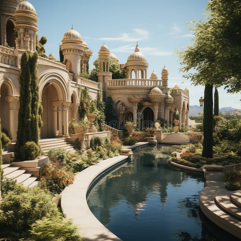 Creative Manipulation of a Beautiful Architecture View Stock Image ...