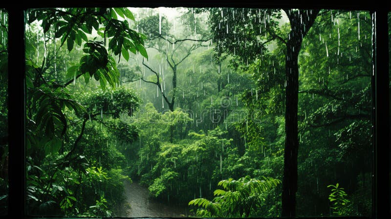 A Creative Manipulation of Beautiful Illustration during Rain Stock ...