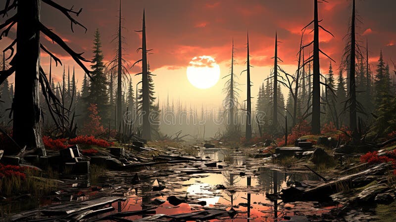 A Creative Manipulation of Digital Painting of an Empty World Stock ...