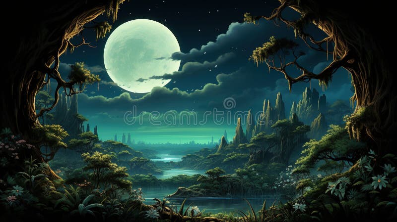 A Creative Manipulation of Digital Painting of an Empty World Stock ...