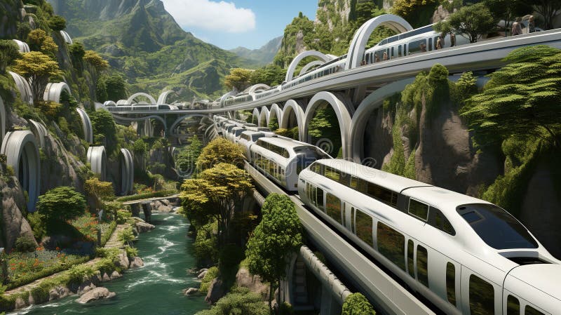 A Glimpse into the future stock illustration. Illustration of view ...