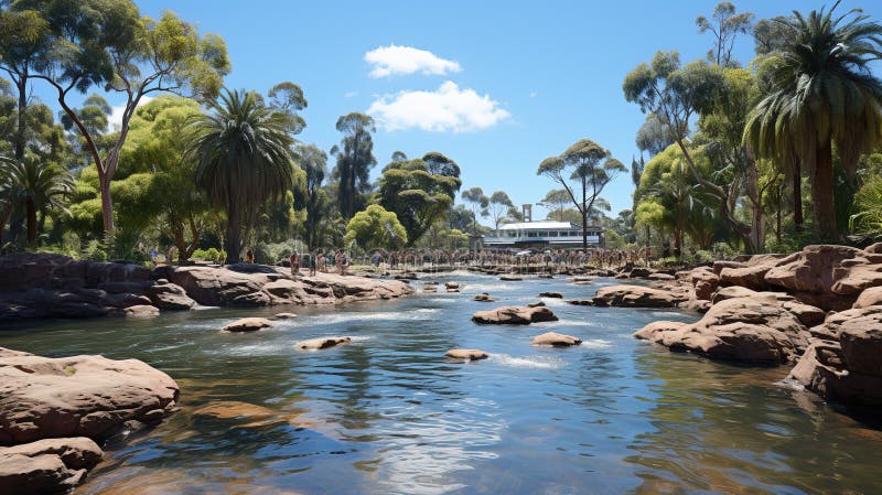 A Beautiful River in the Ancient Location Stock Image - Image of sand ...