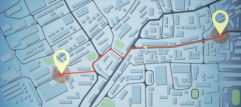 Creative Map Backdrop with Location Marks. GPS, Innovation and ...