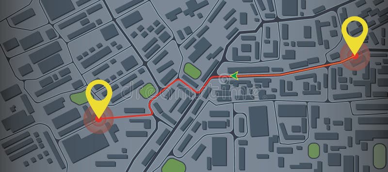 Creative Map Background with Location Marks. GPS, Innovation and ...