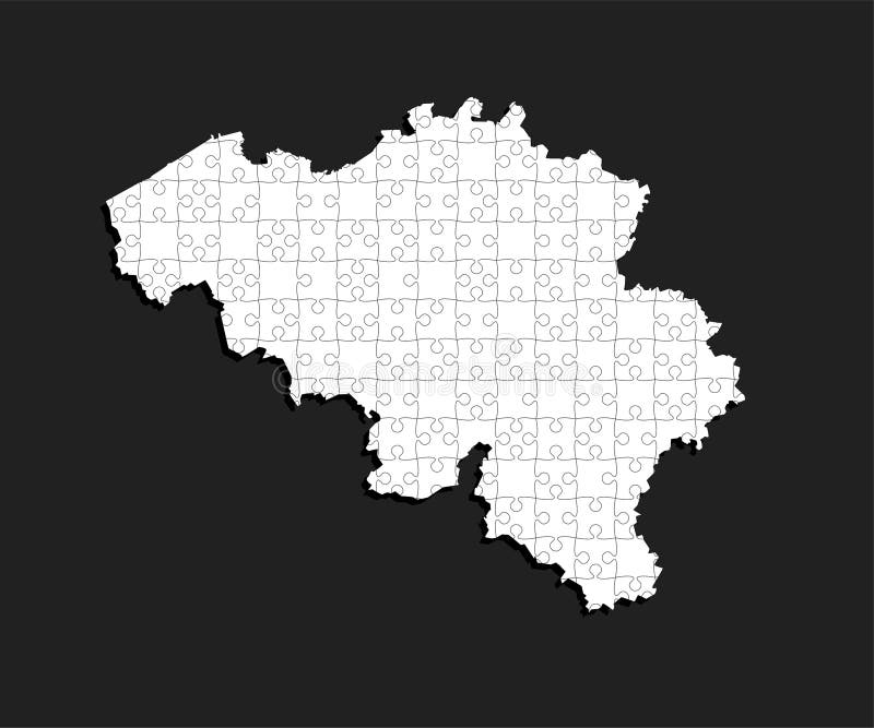 Creative Map of Belgium from White Puzzle, Jigsaw Stock Illustration ...
