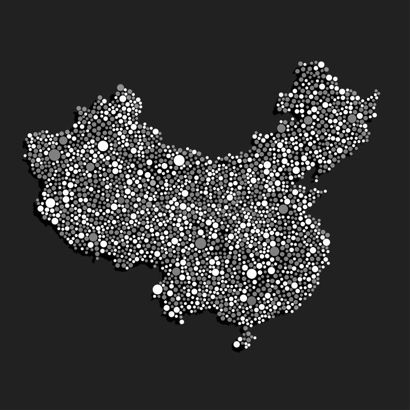 Creative Map China from Random White Dots Stock Vector - Illustration ...