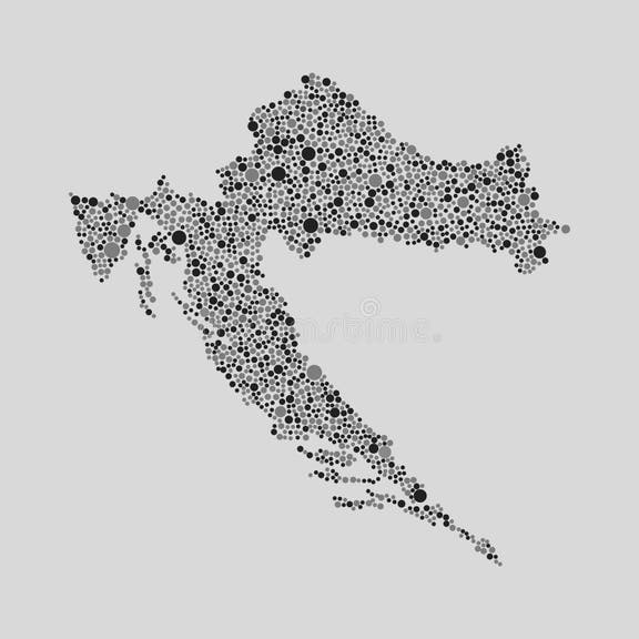 Creative Map Croatia from Random Black, Grey Dots Stock Vector ...