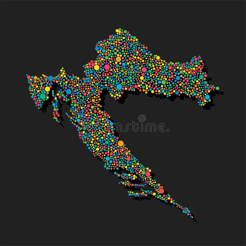 Creative Map Croatia from Random Colorful Dots Stock Illustration ...