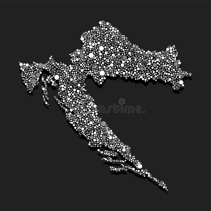Creative Map Croatia from Random White Dots Stock Vector - Illustration ...