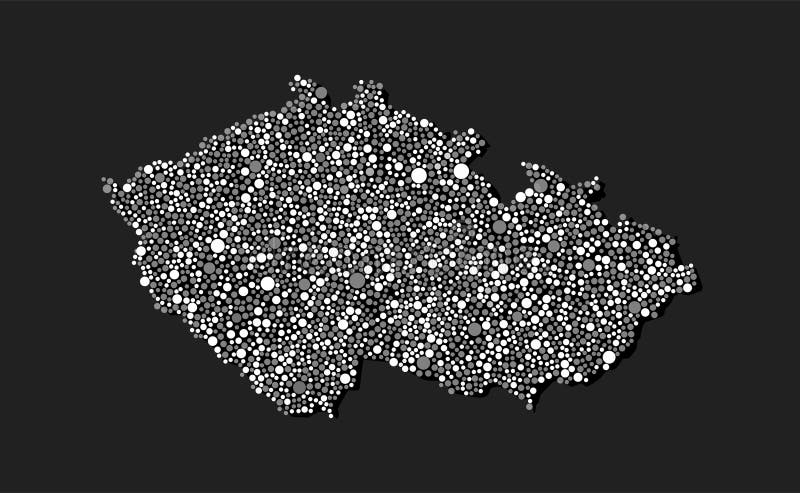 Creative Map Czech from Random White Dots Stock Vector - Illustration ...