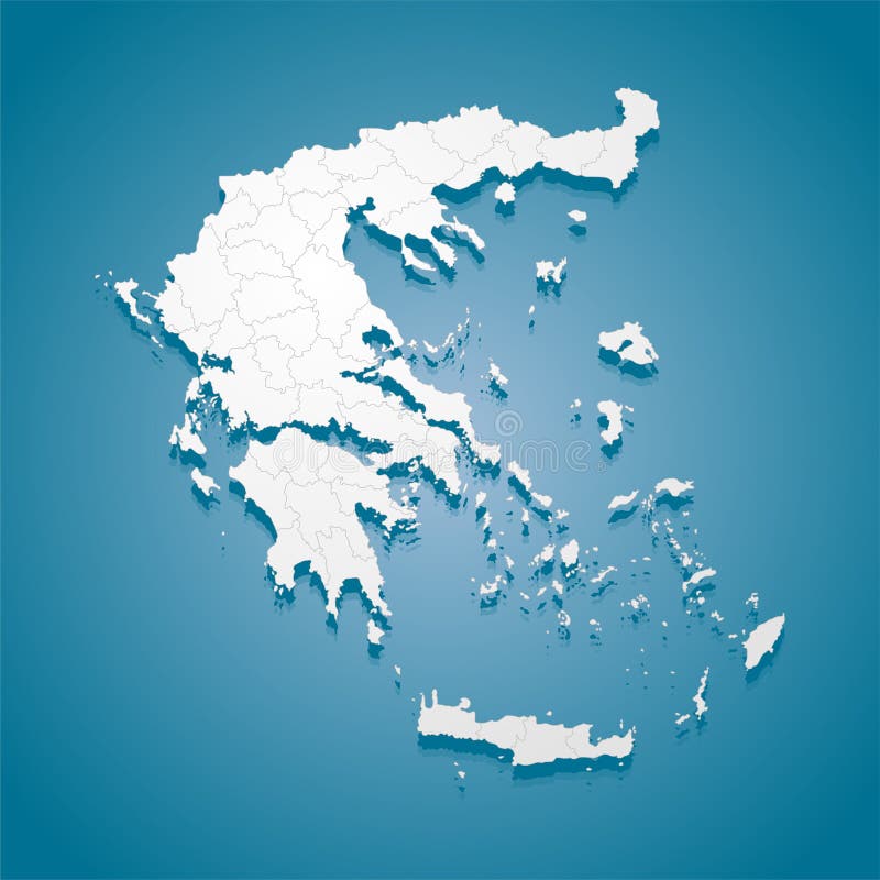 Creative Map Greece Divided on Regions Stock Vector - Illustration of ...