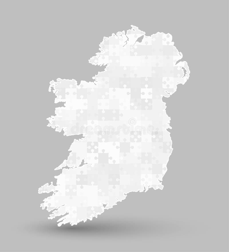 Creative Map Ireland from Grey Puzzle, Jigsaw Stock Vector ...