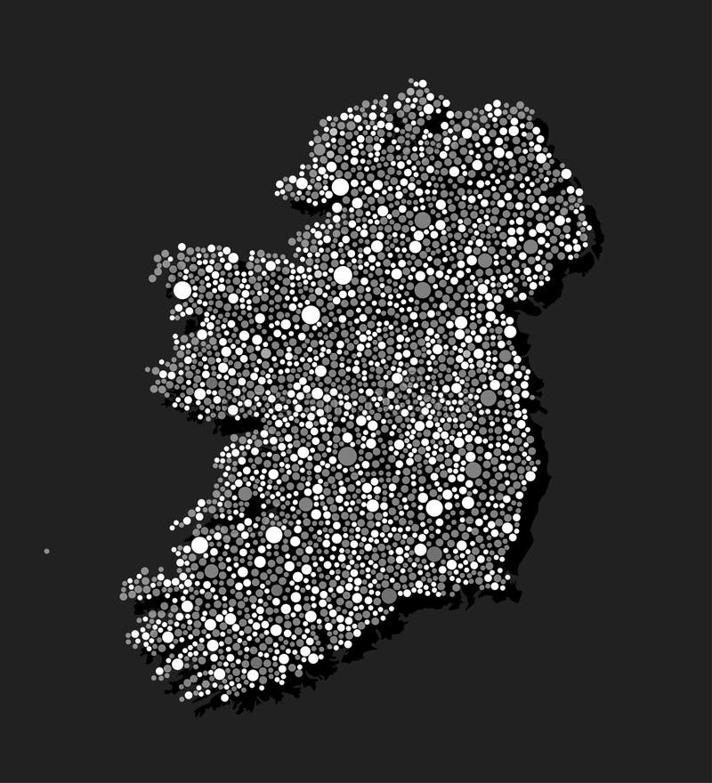 Creative Map of Ireland Made of Random Dots Stock Vector - Illustration ...