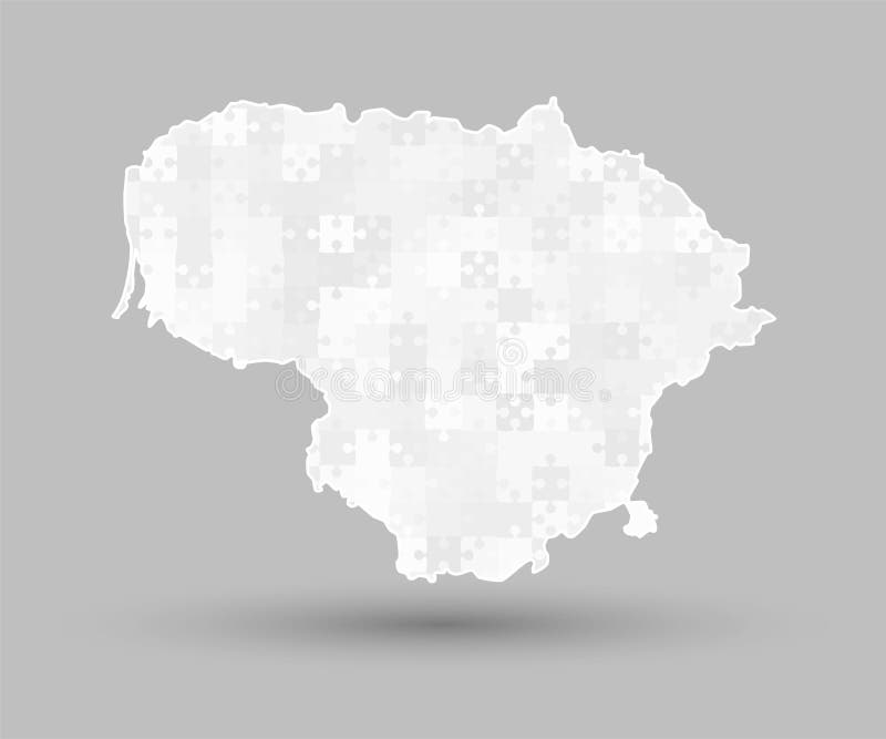 Creative Map Lithuania from Grey Puzzle, Jigsaw Stock Vector ...