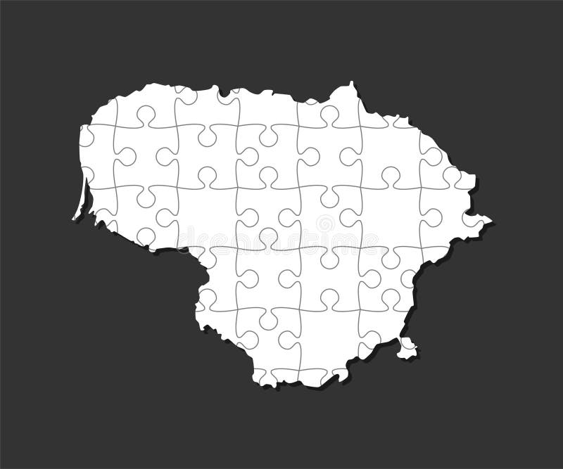 Creative Map Lithuania from White Puzzle, Jigsaw Stock Vector ...