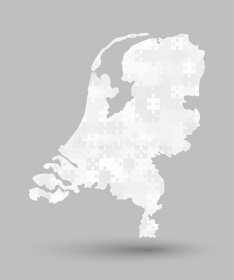 Creative Map Netherlands from Grey Puzzle, Jigsaw Stock Vector ...