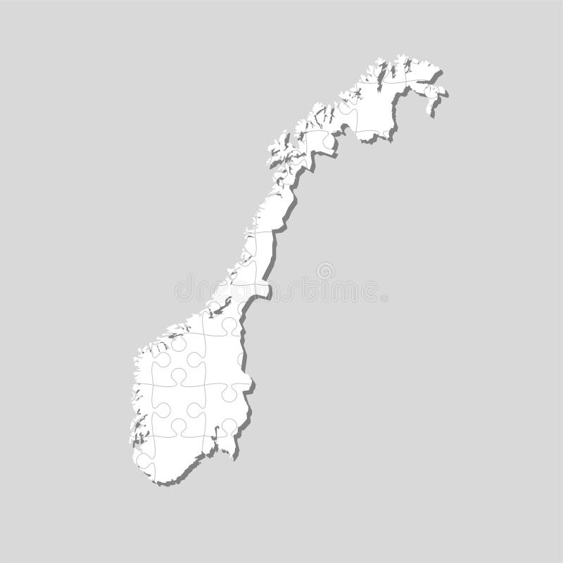 Creative Map Norway from White Puzzle, Jigsaw Stock Vector ...