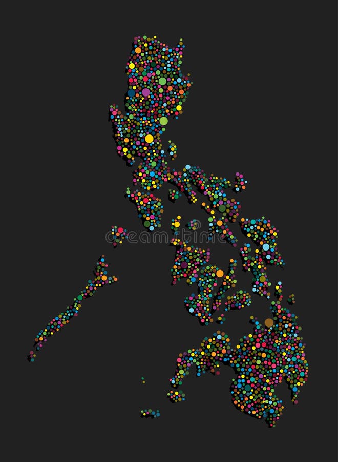 Creative Map Philippines from Random Color Dots Stock Vector ...