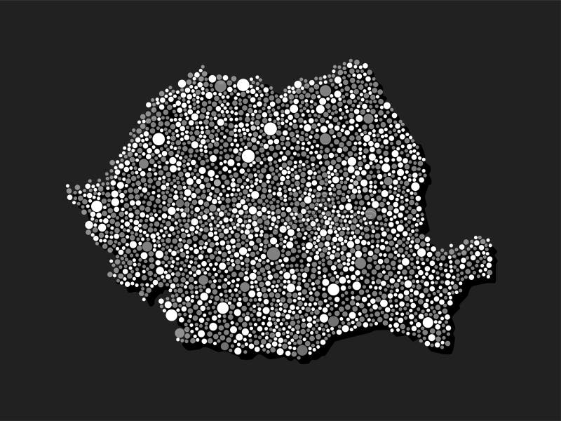 Creative Map Romania from Random White Dots Stock Vector - Illustration ...