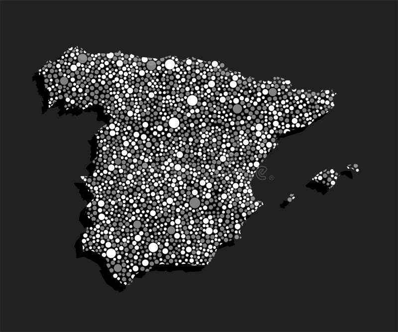 Creative Map Spain from Random White Dots Stock Vector - Illustration ...
