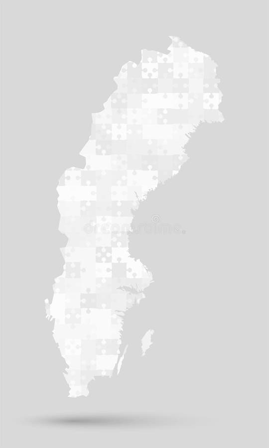 Creative Map Sweden from Grey Puzzle, Jigsaw Stock Vector ...