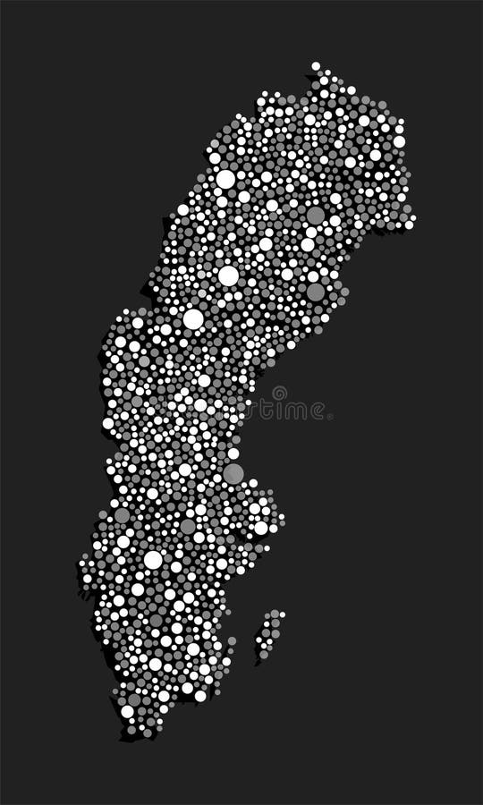 Creative Map Sweden from Random White Dots Stock Illustration ...