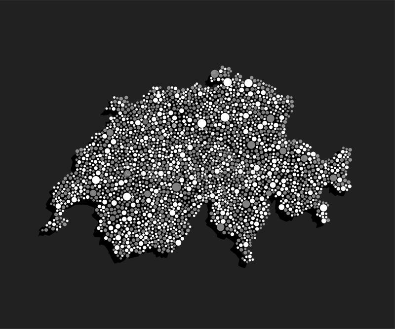 Creative Map Switzerland from Random Dots Stock Illustration ...