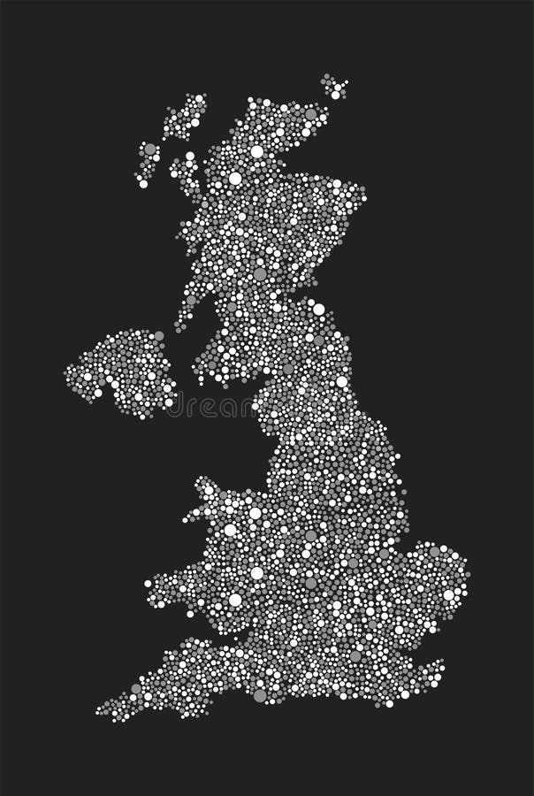 Creative Map United Kingdom Made from Random Dots Stock Vector ...