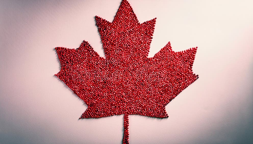 Creative Maple Leaf Shape Formed with Small Red Dots for Canada Day ...