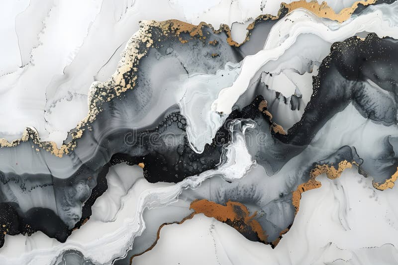 Creative Marble Effect: Trendy Black and White Art for Web Stock ...