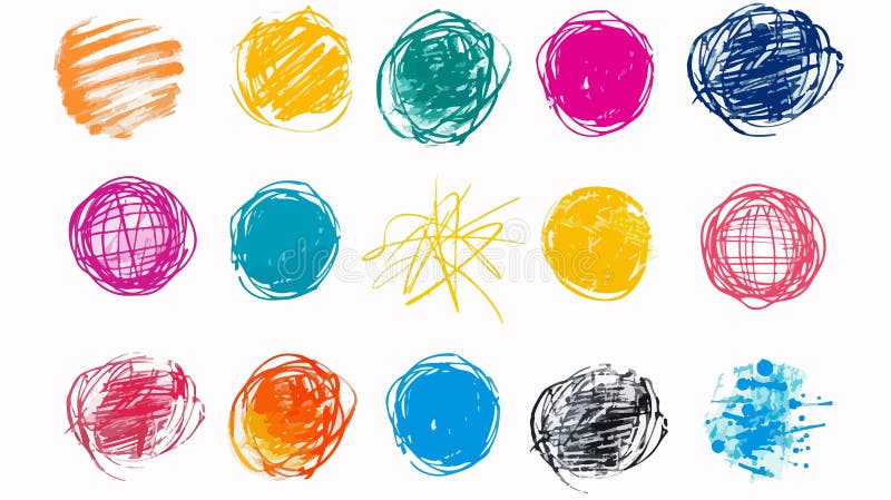 Creative Marker Scribbles Set for Graphic Design Project Stock Vector ...