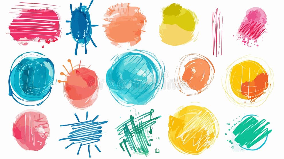 Creative Marker Scribbles Set for Graphic Design Project Stock Vector ...