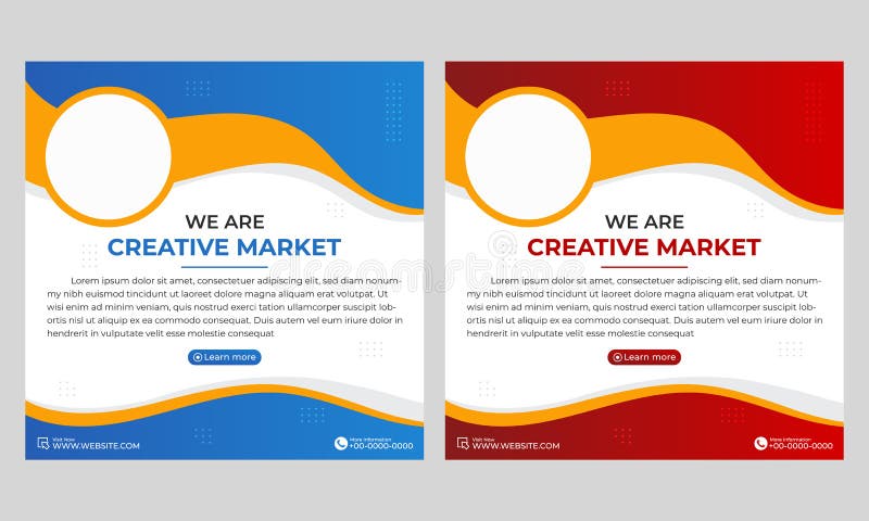 Creative Market Flyer Square Instagram Social Media Post Banner Stock ...
