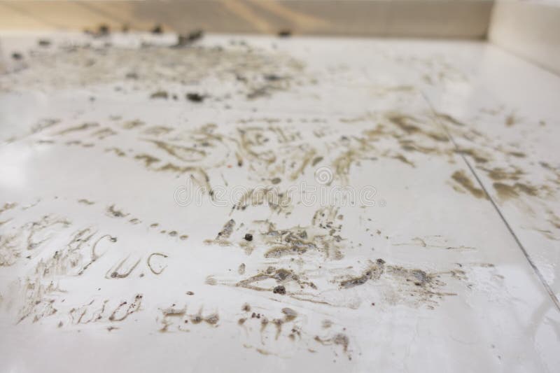 Artistic Creation on a Dirty Surface in an Indoor Setting Stock Image ...
