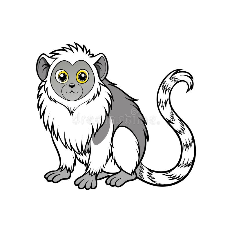 Creative Marmoset Coloring Activity Stock Image - Illustration of ...